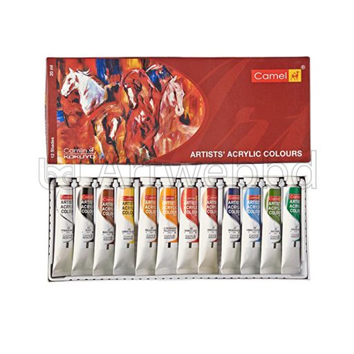Camel Acrylic Color Box - 20ml Tubes, 12 Shades-Buy Now At Artwebbd.com