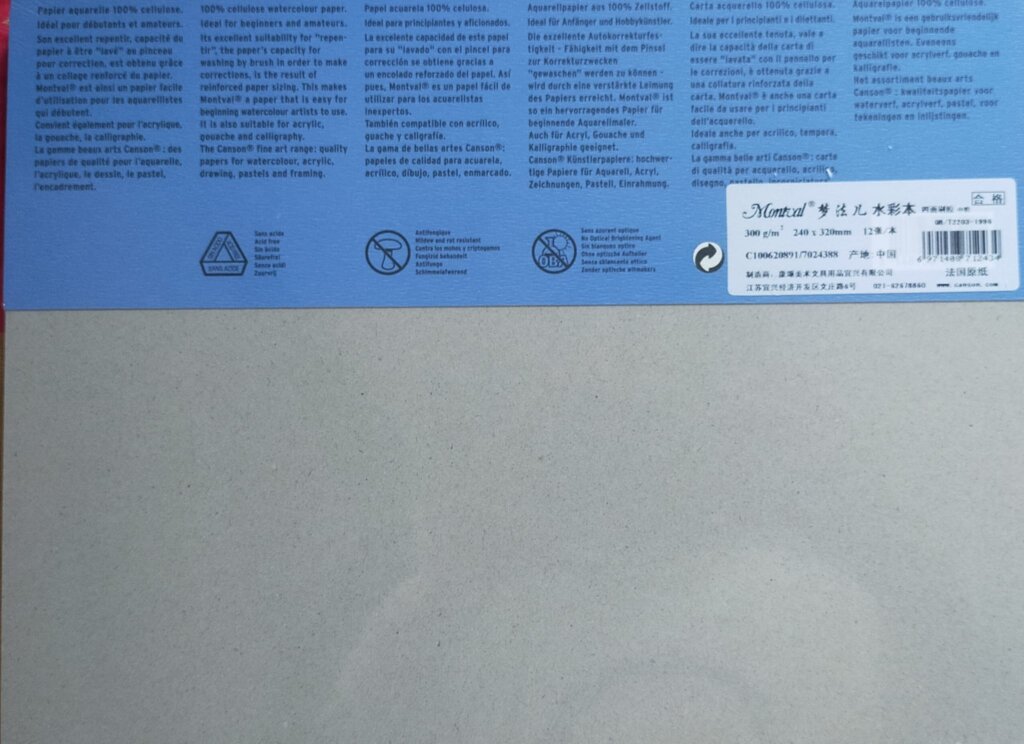 Canson Paper Set of 12 Paper ,300gsm And Acid Free Paper