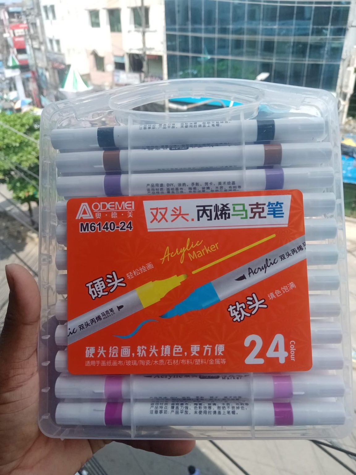 🎨 ODEMEI Dual-Tip Acrylic Markers – 24 Vibrant Colors 🎨